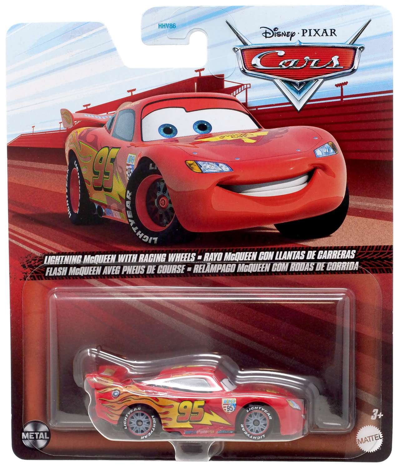 Disney / Pixar Metal Lightning McQueen with Racing Wheel Diecast Car ...
