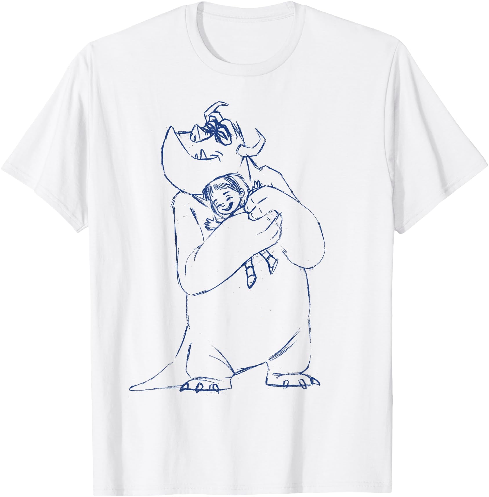 Disney Pixar Monsters, Inc. Mike & Boo Hug Fine Art Sketch T-Shirt ...