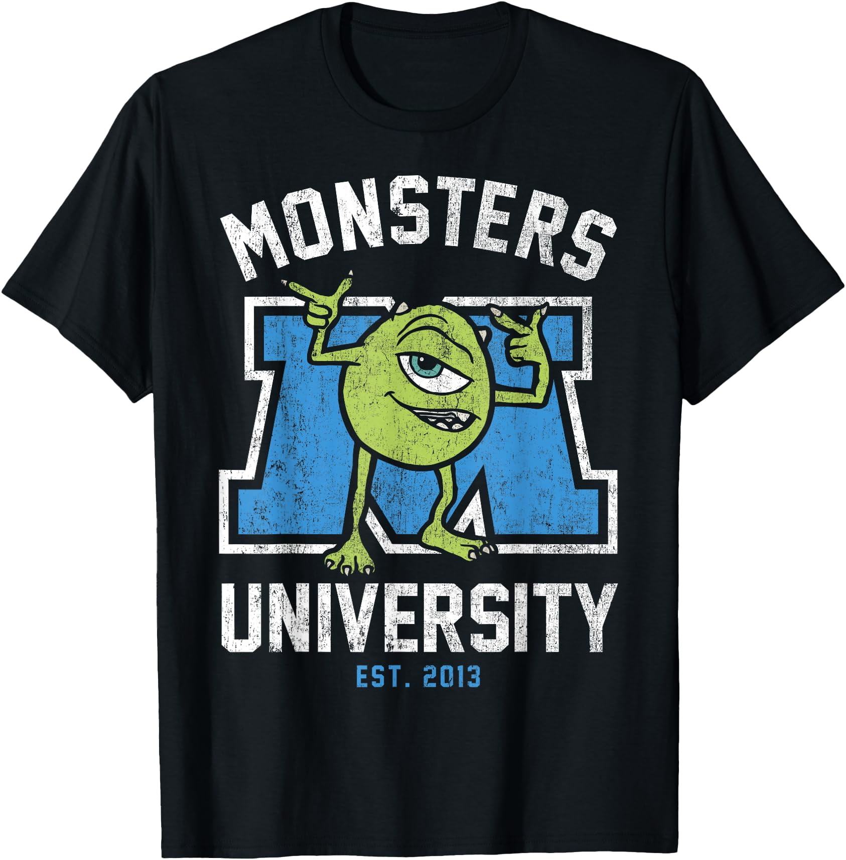 Disney Pixar Monsters University Mike Collegiate Logo T-Shirt - Walmart.com