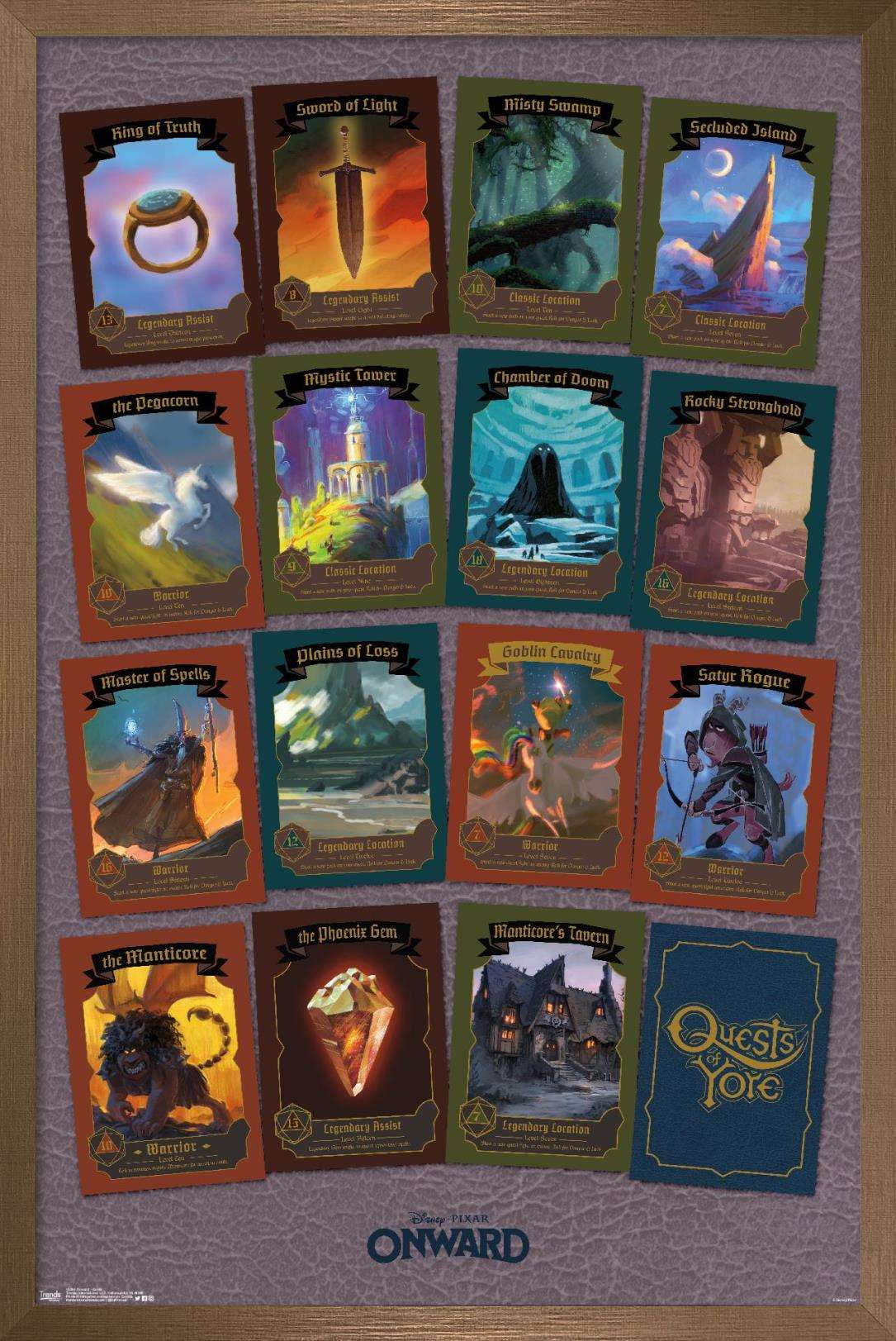 Disney Pixar Onward - Cards Wall Poster, 22.375" x 34", Framed ...
