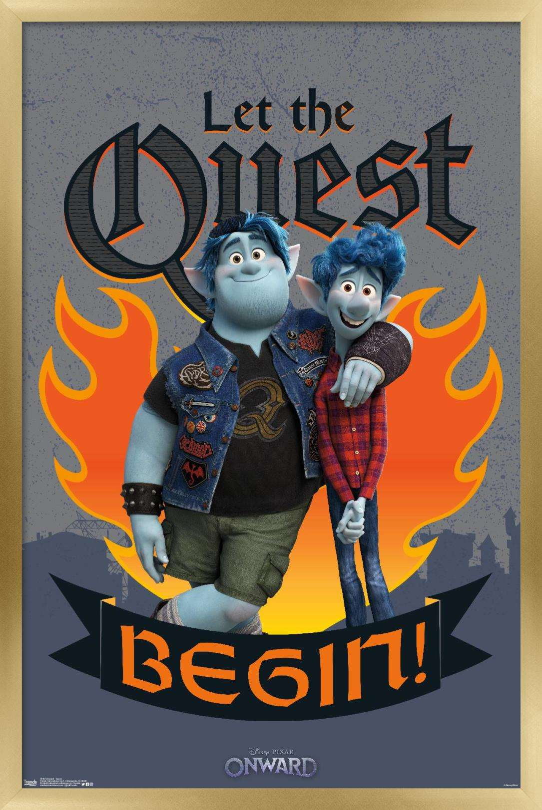 Disney Pixar Onward - Quest Wall Poster, 14.725" x 22.375", Framed ...