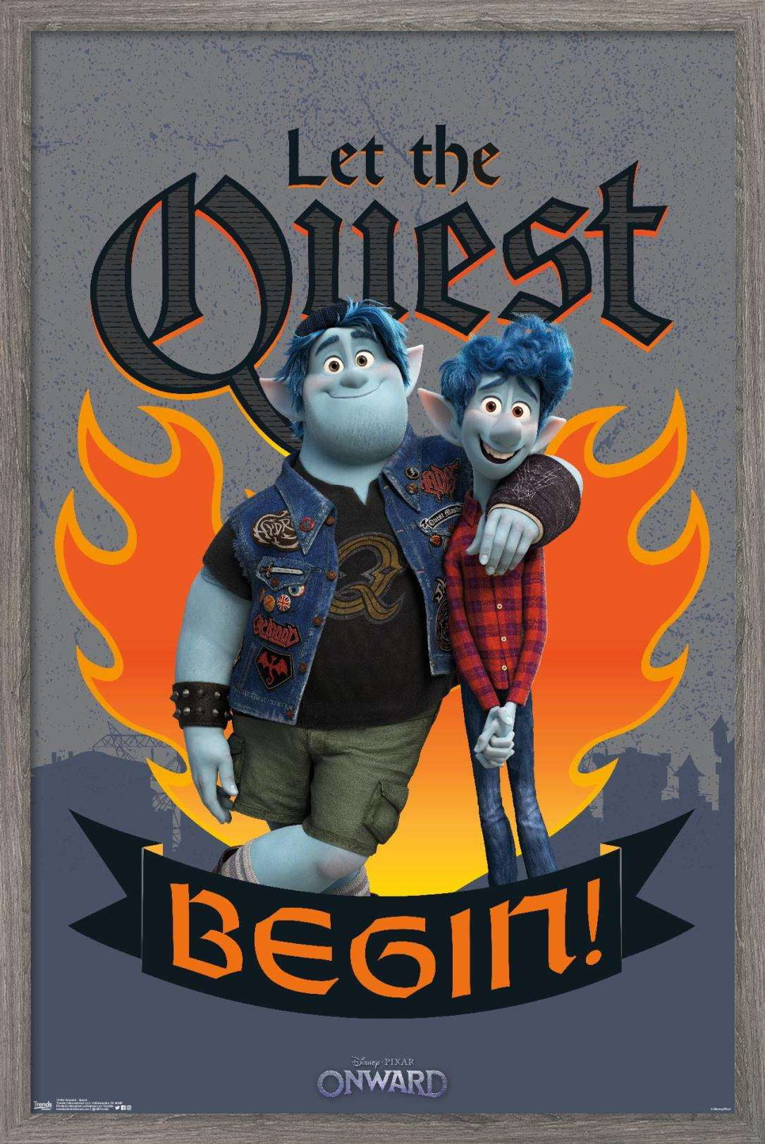 Disney Pixar Onward - Quest Wall Poster, 22.375" x 34", Framed ...