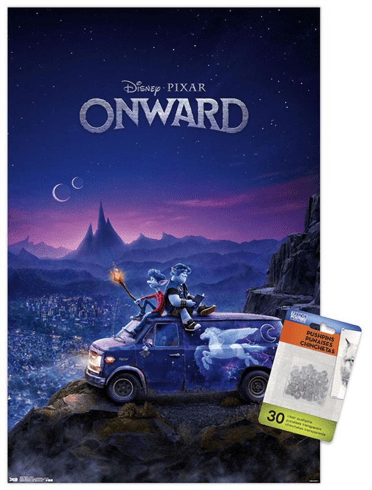 Disney Pixar Onward - Teaser Wall Poster with Push Pins, 14.725" x 22. ...