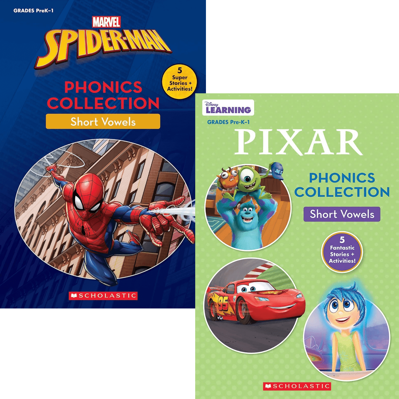 Disney Pixar Phonics Collection Short Vowels & Marvel Spiderman Phonics ...