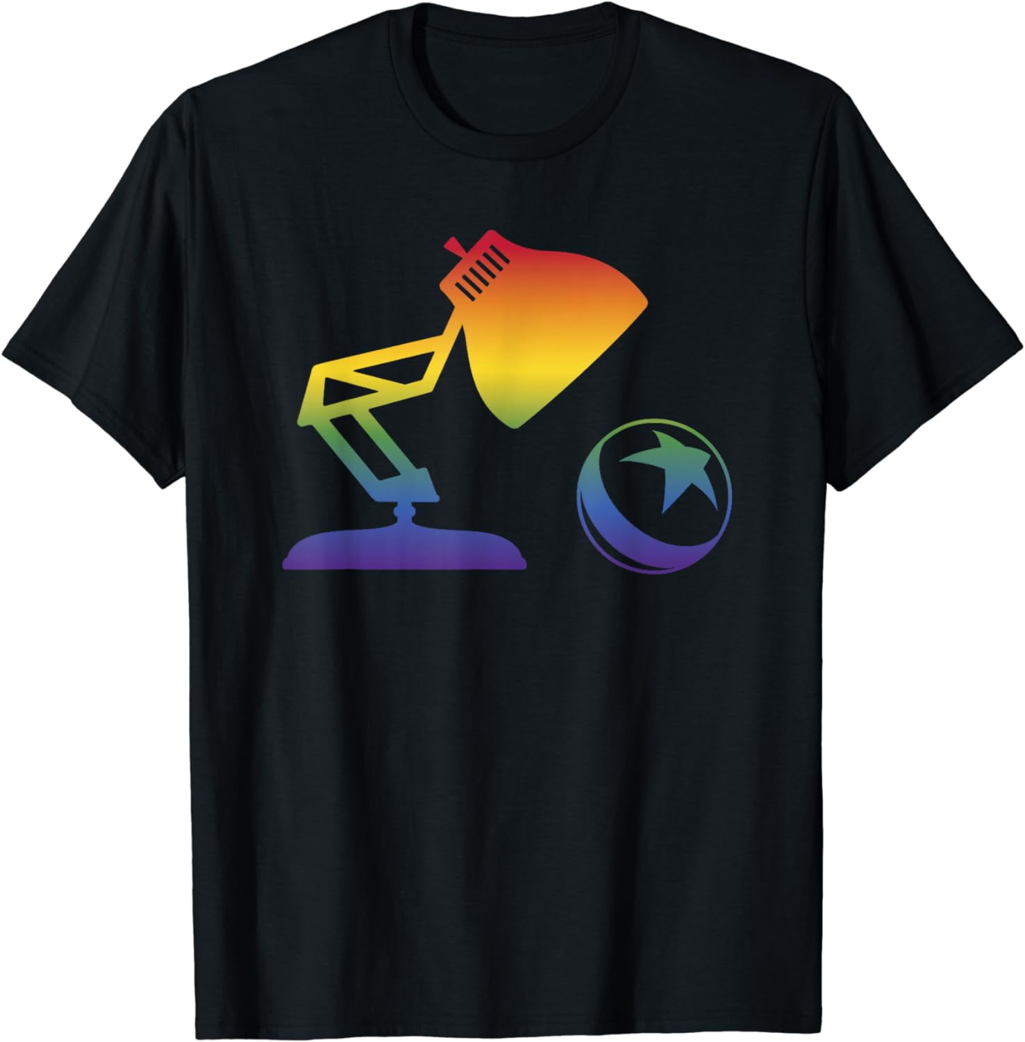 Disney Pixar Rainbow Spectrum Big Pixar Lamp Logo T-Shirt-L - Walmart.com