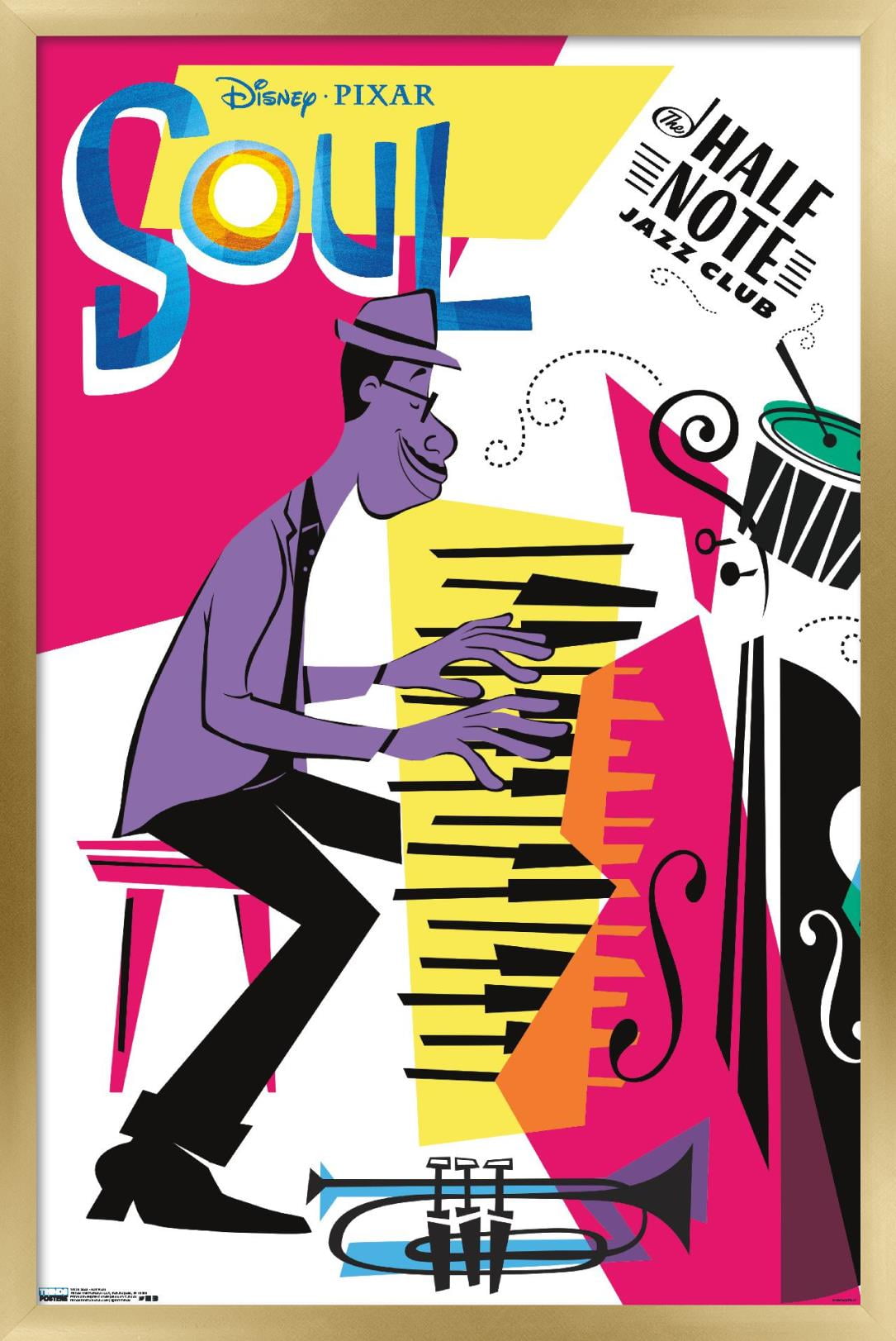 Disney Pixar Soul - Half Note Wall Poster, 14.725" x 22.375", Framed ...