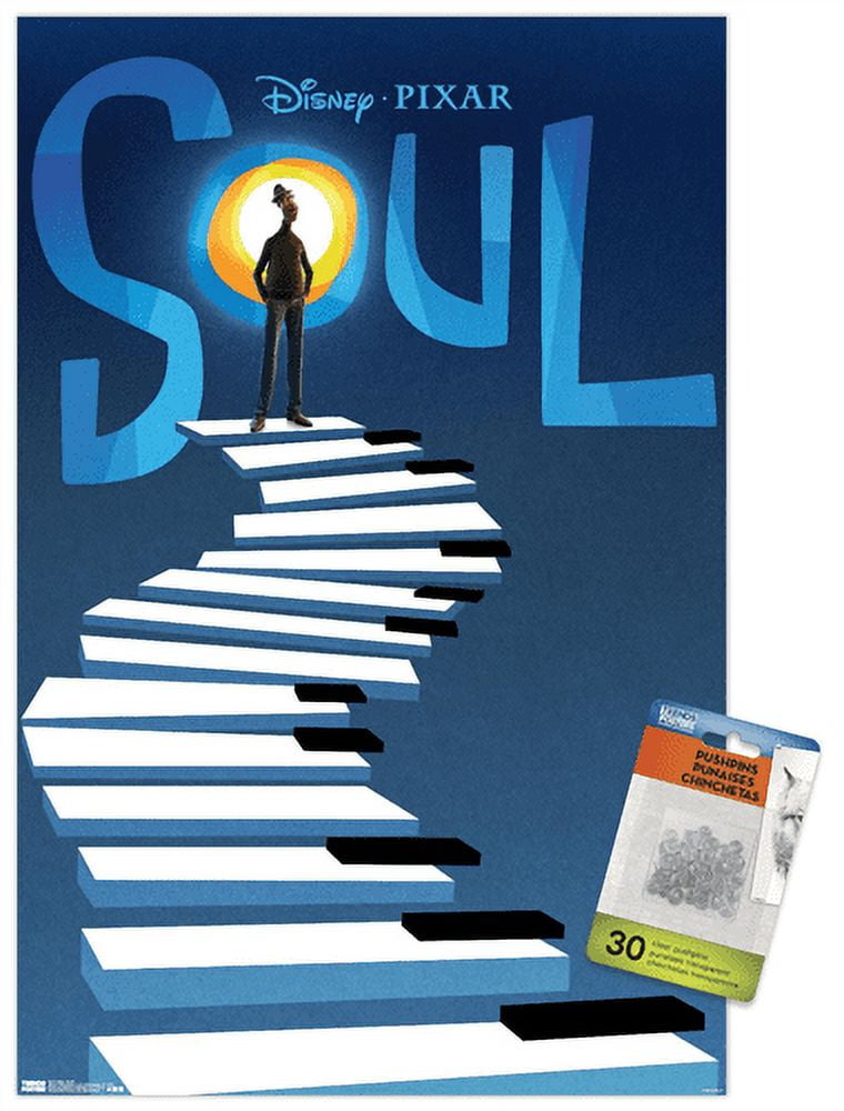 Disney Pixar Soul - Teaser Wall Poster with Push Pins, 14.725" x 22.375 ...