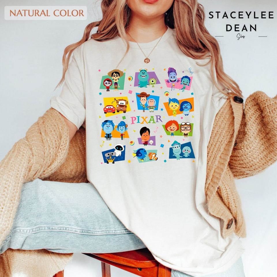 Disney Pixar Teet Disney Pixar Movie All Characters Teet Shirt, Size Xl ...