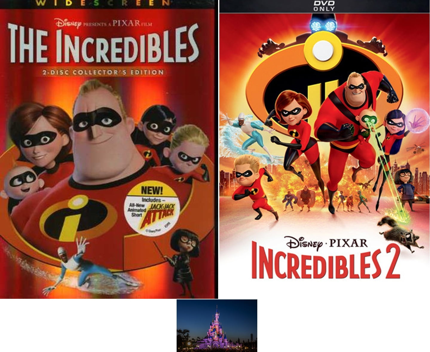 Disney Pixar The Incredibles 1 One & 2 Two DVD Set Bundled with Magic ...