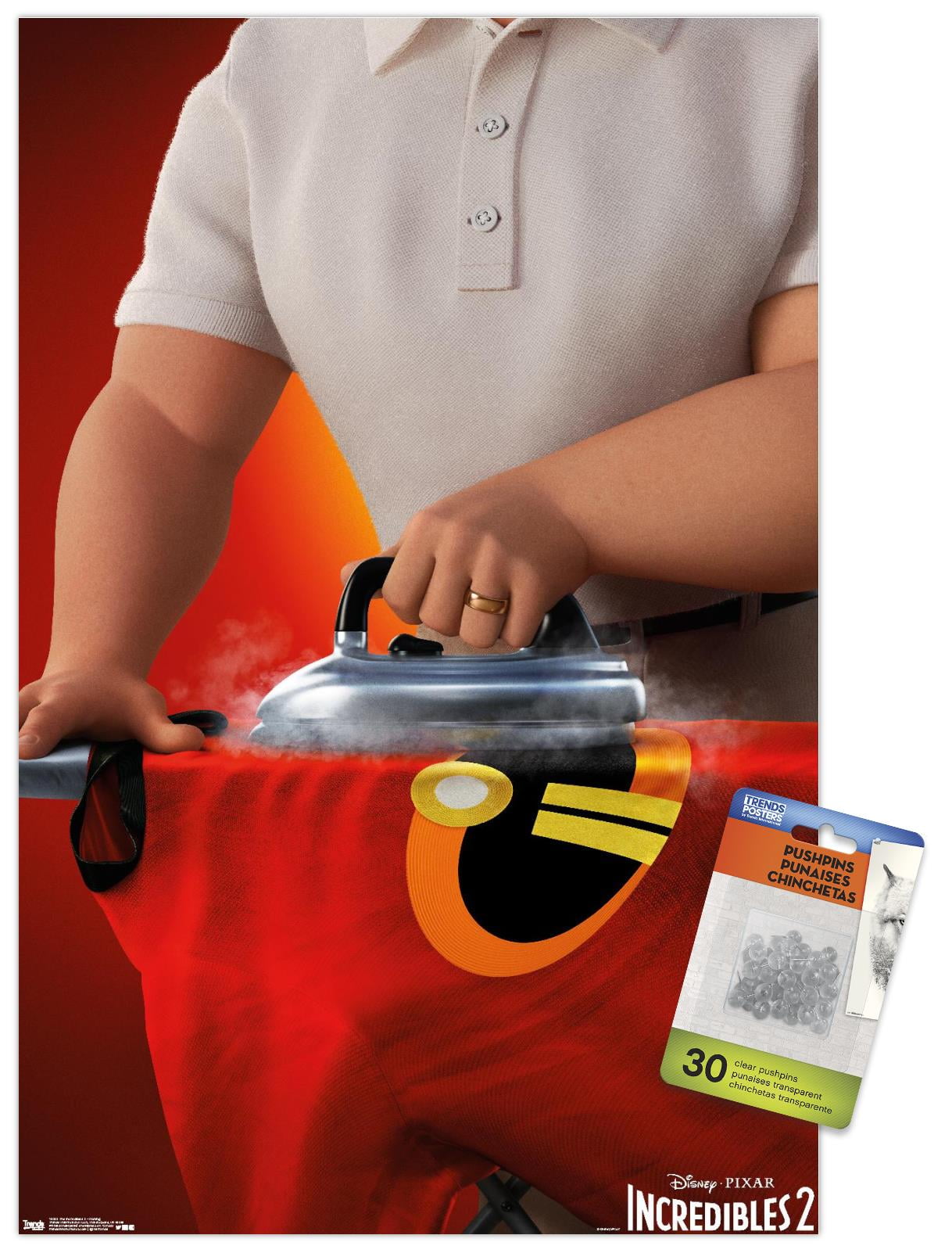 Disney Pixar The Incredibles 2 - Ironing Wall Poster with Push Pins, 14 ...
