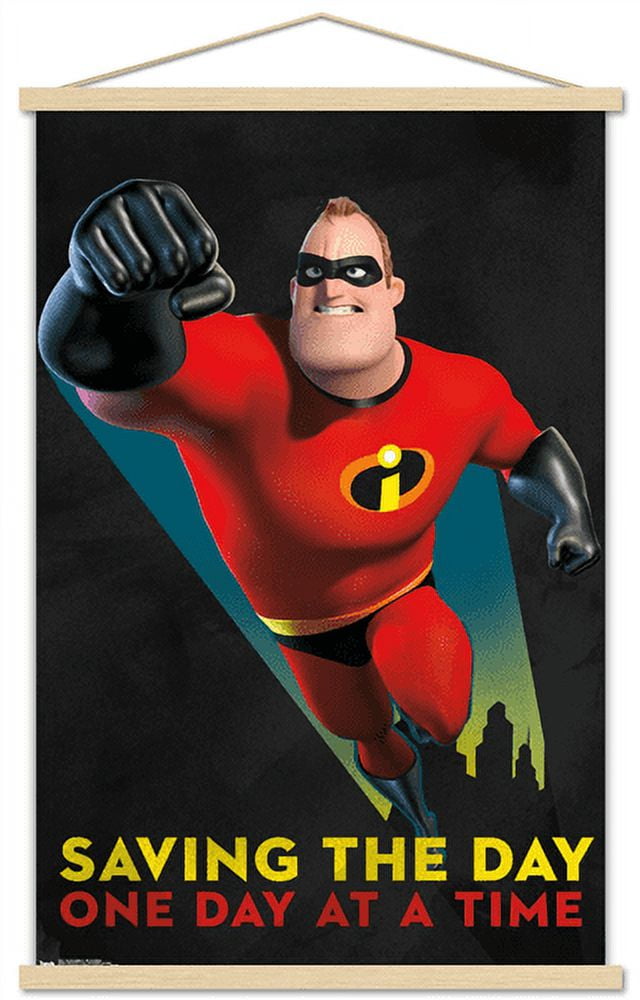 Disney Pixar The Incredibles 2 - Mr. Incredible Wall Poster with Wooden ...