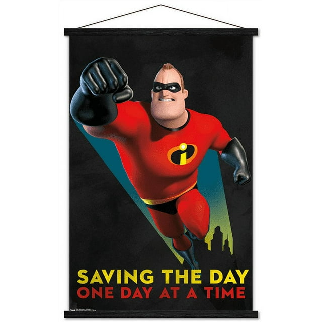 Disney Pixar The Incredibles 2 - Mr. Incredible Wall Poster with Wooden ...