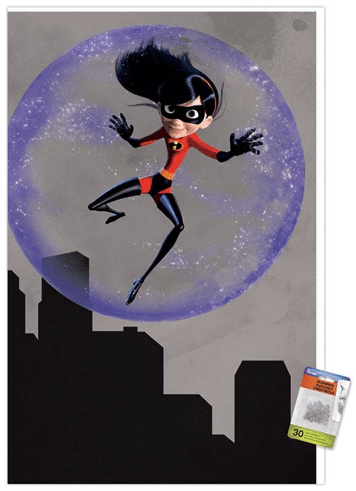 Disney Pixar The Incredibles 2 - VIolet Wall Poster with Push Pins, 22. ...