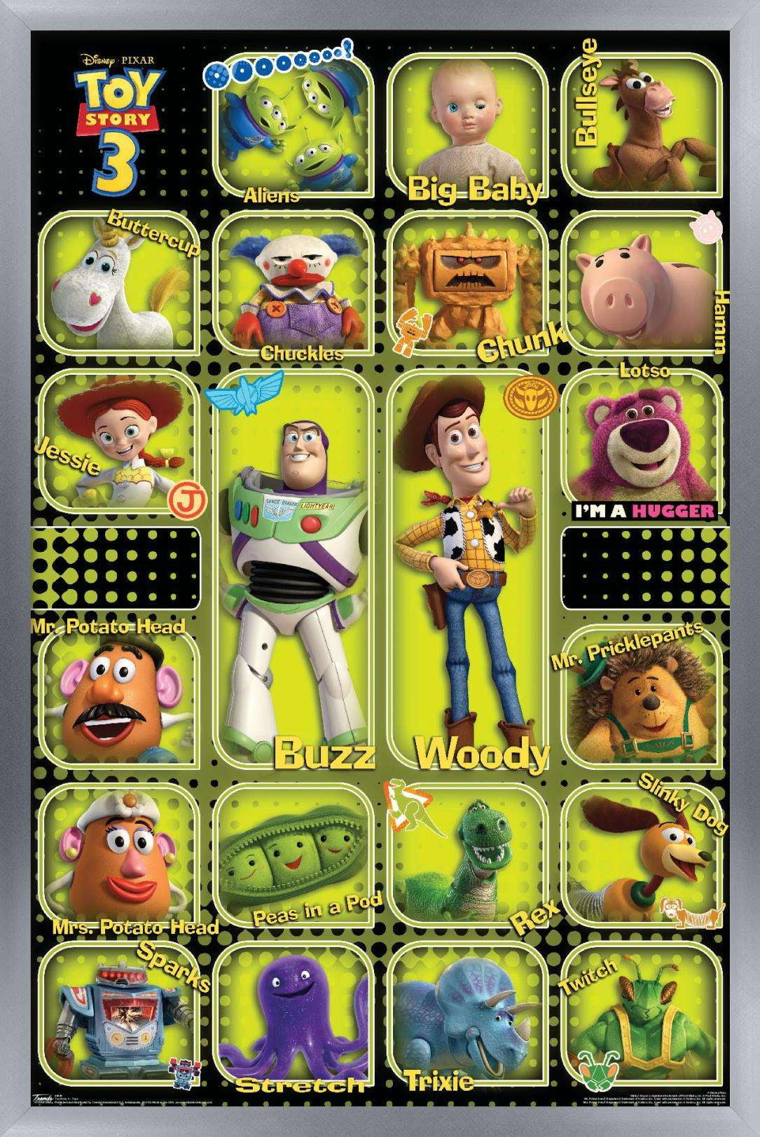 Disney Pixar Toy Story 3 - Toys Wall Poster, 14.725" x 22.375", Framed ...