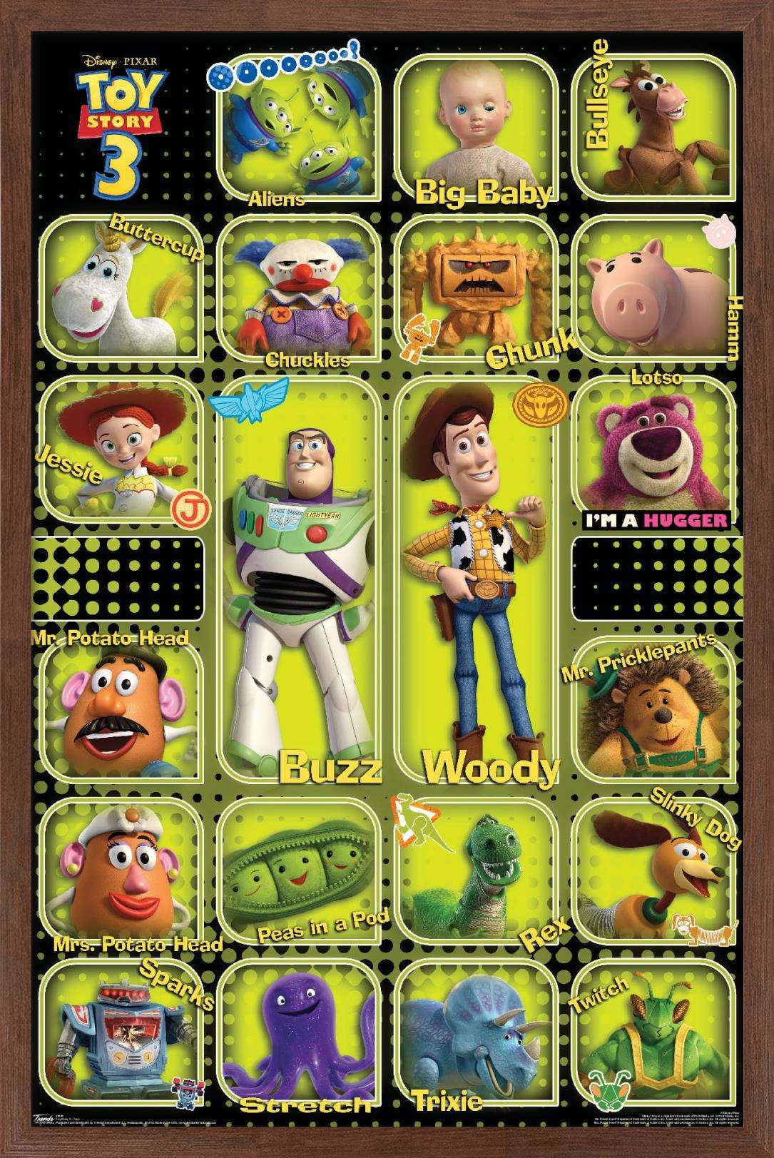 Disney Pixar Toy Story 3 - Toys Wall Poster, 14.725" x 22.375", Framed ...