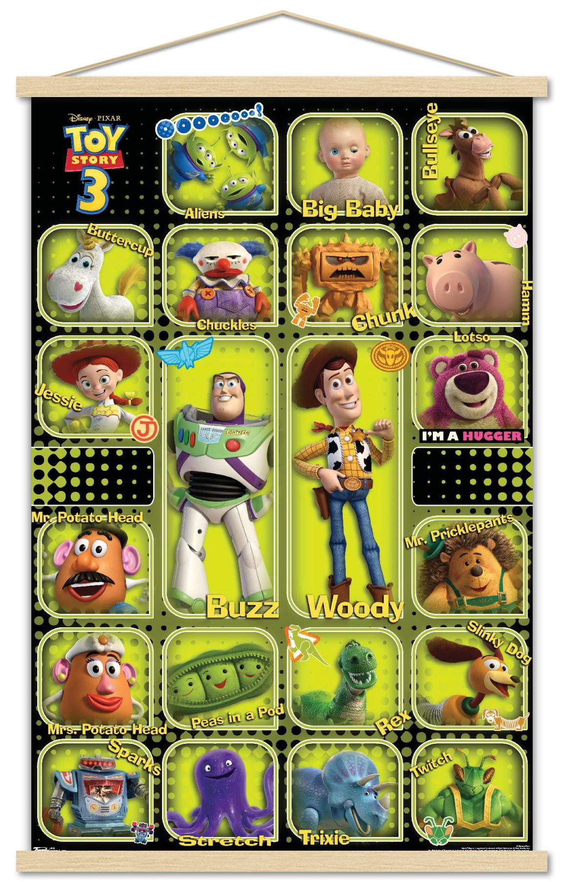 Disney Pixar Toy Story 3 - Toys Wall Poster with Wooden Magnetic Frame ...