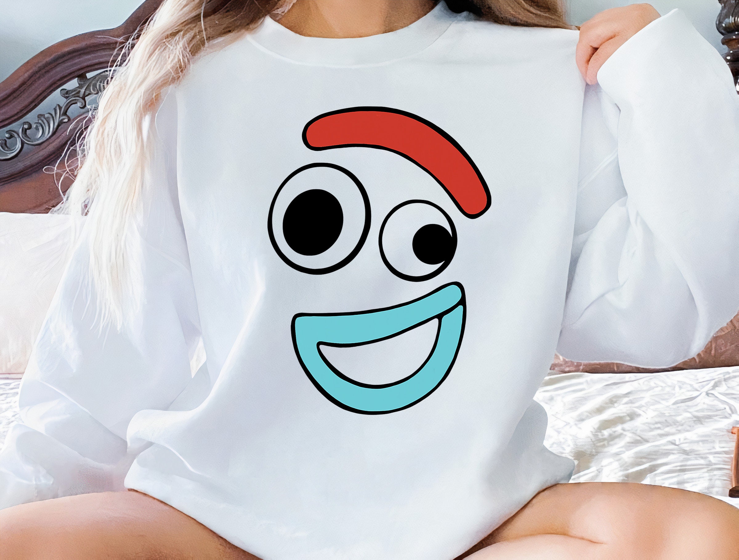 Disney Pixar Toy Story 4 Forky Large Happy Face T-Shirt, Magic Kingdom ...