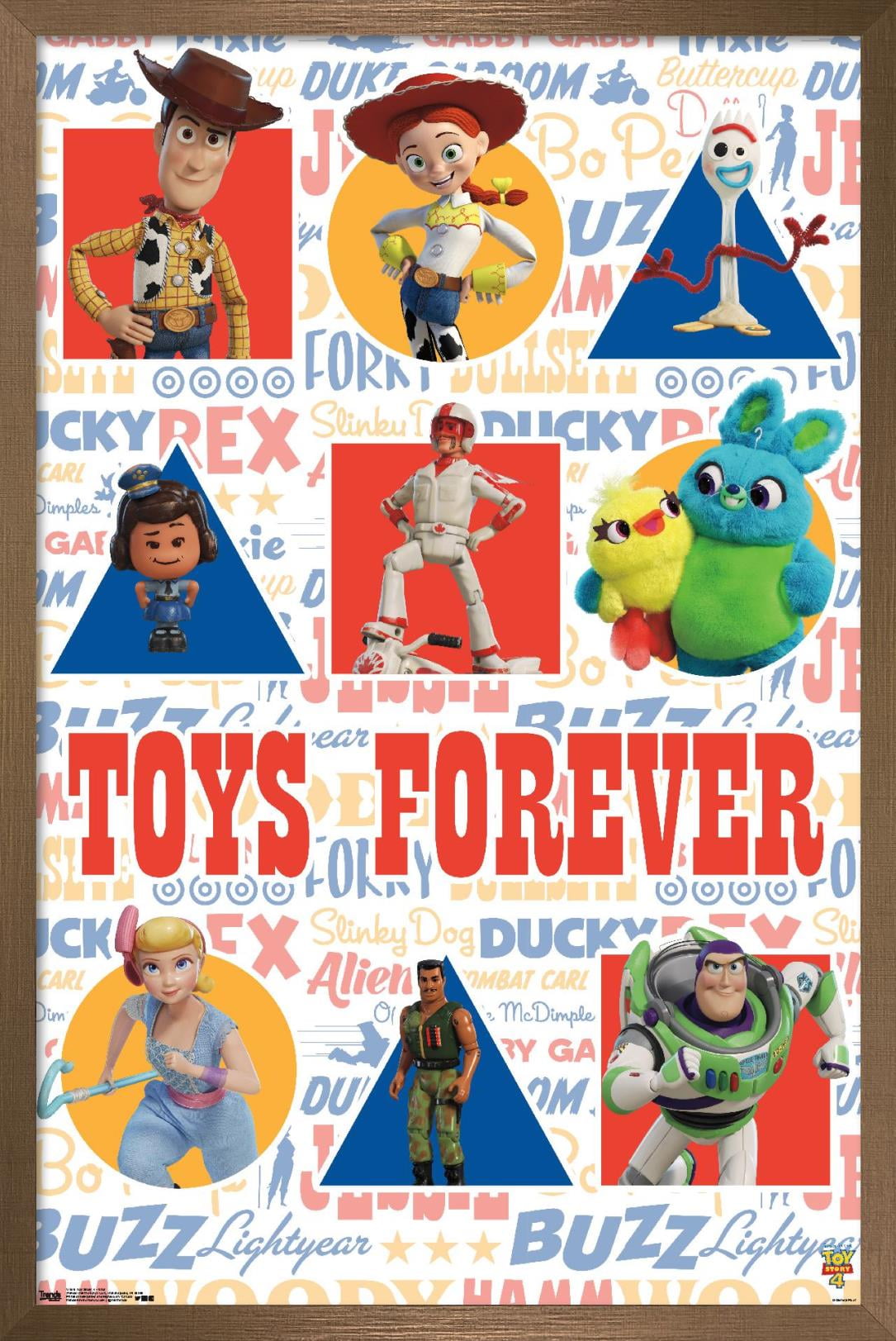 Disney Pixar Toy Story 4 - Grid Wall Poster, 22.375" x 34", Framed ...
