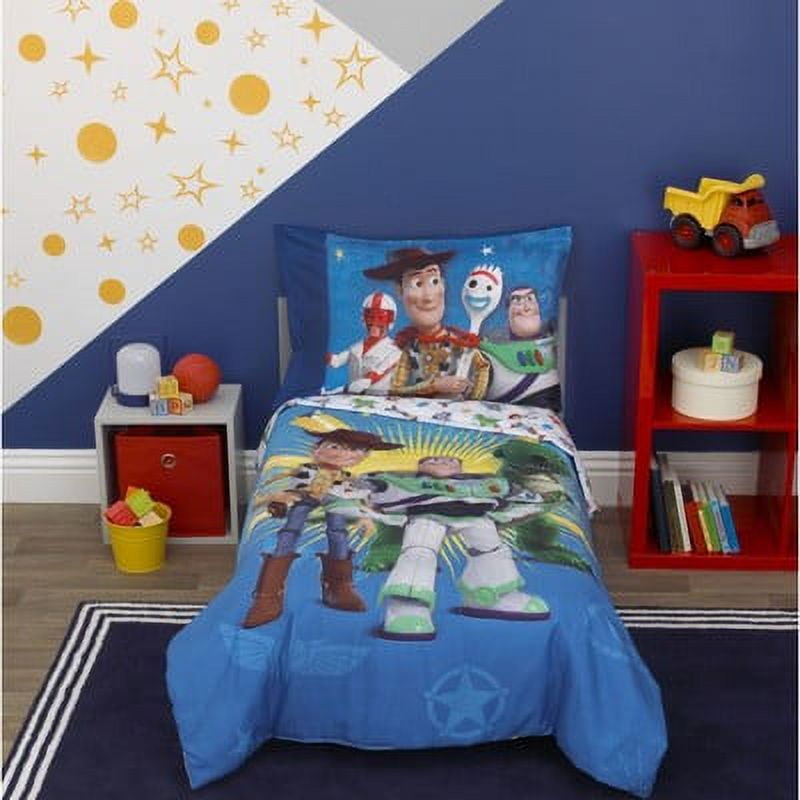 Disney Pixar Toy Story 4-Piece Multicolor Toddler Bedding Set - Walmart.com