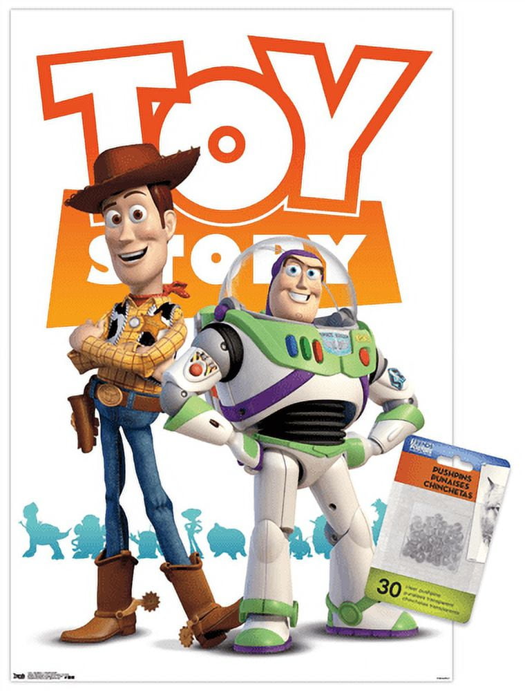 Disney Pixar Toy Story 4 - Woody And Buzz Wall Poster with Push Pins ...