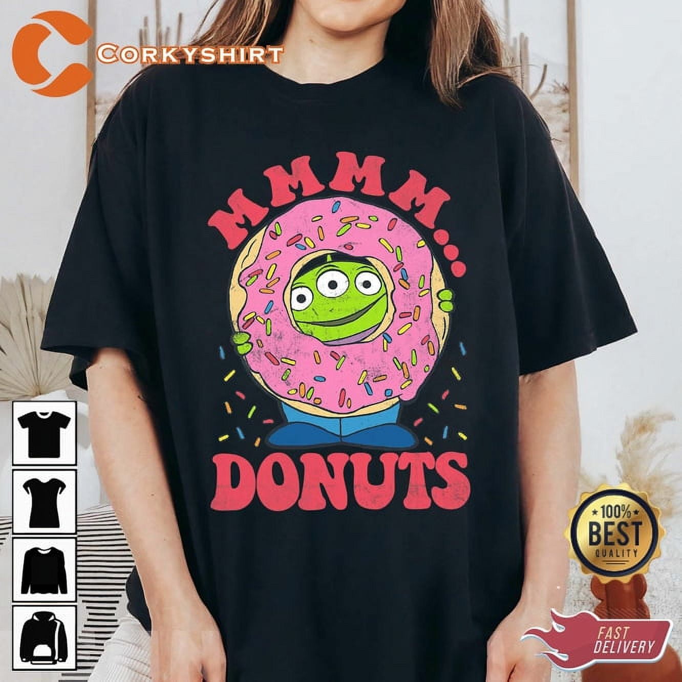 Disney Pixar Toy Story Aliens Mmmdonuts Sprinkles Cartoon T-shirt ...