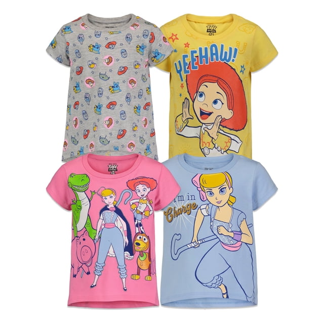 Disney Pixar Toy Story Clothes: Bo Peep Jessie T-Shirts 4 Pack for ...
