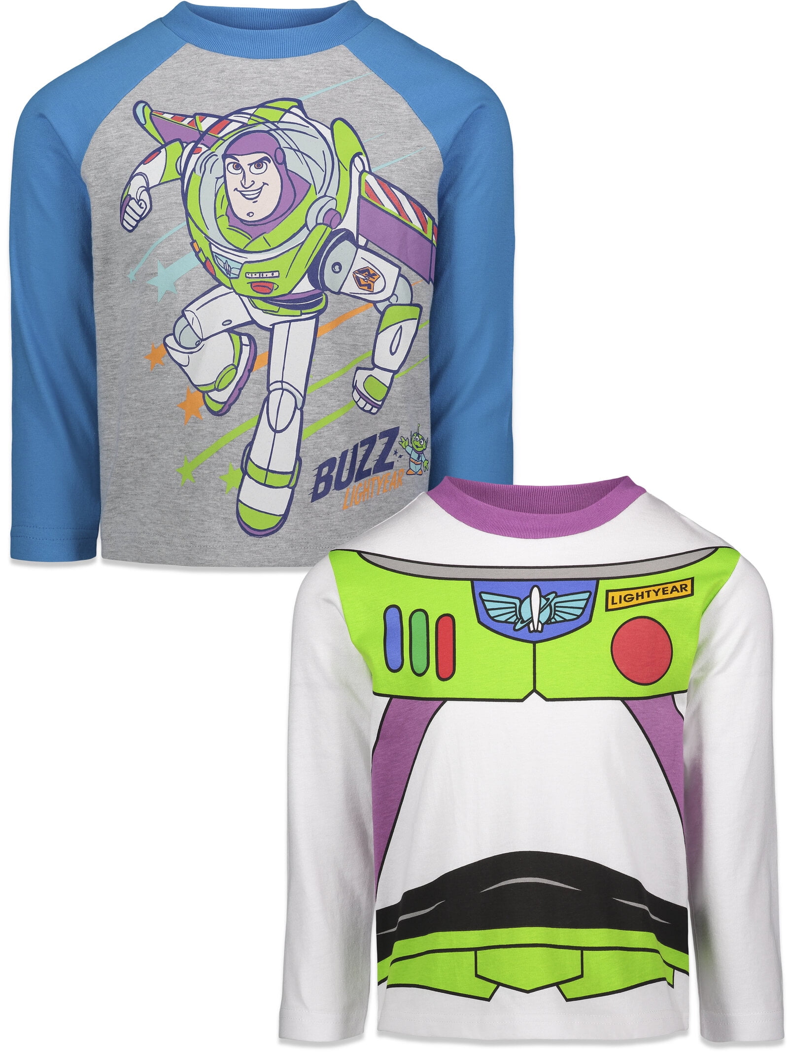 Disney Pixar Toy Story Buzz Lightyear Boys Long Sleeve T-Shirts, 2 Pack ...