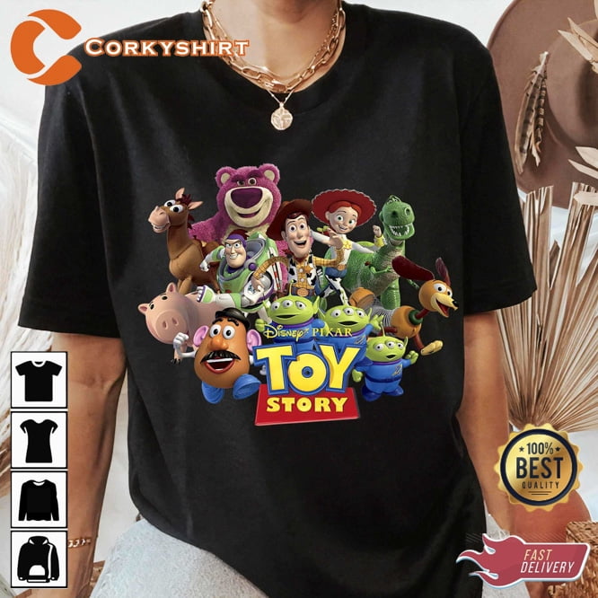 Disney Pixar Toy Story Buzz Woody Jessie Running Team T-shirt - Walmart.com