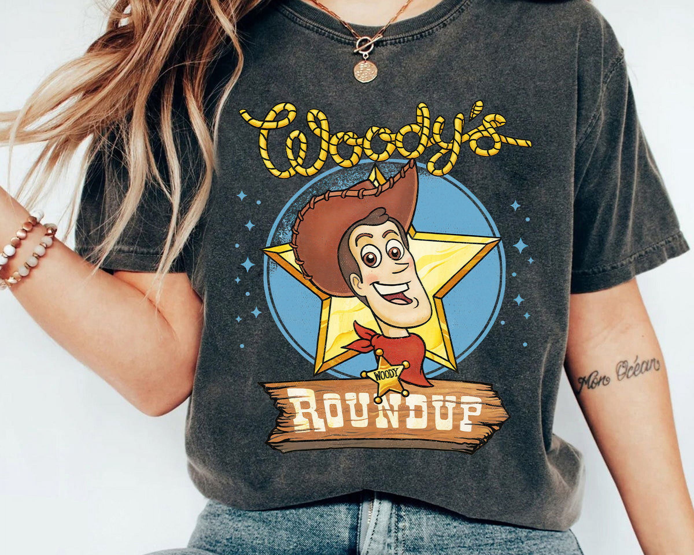Disney Pixar Toy Story Cowboy Woody's Round Up Retro Shirt, Disney Toy ...