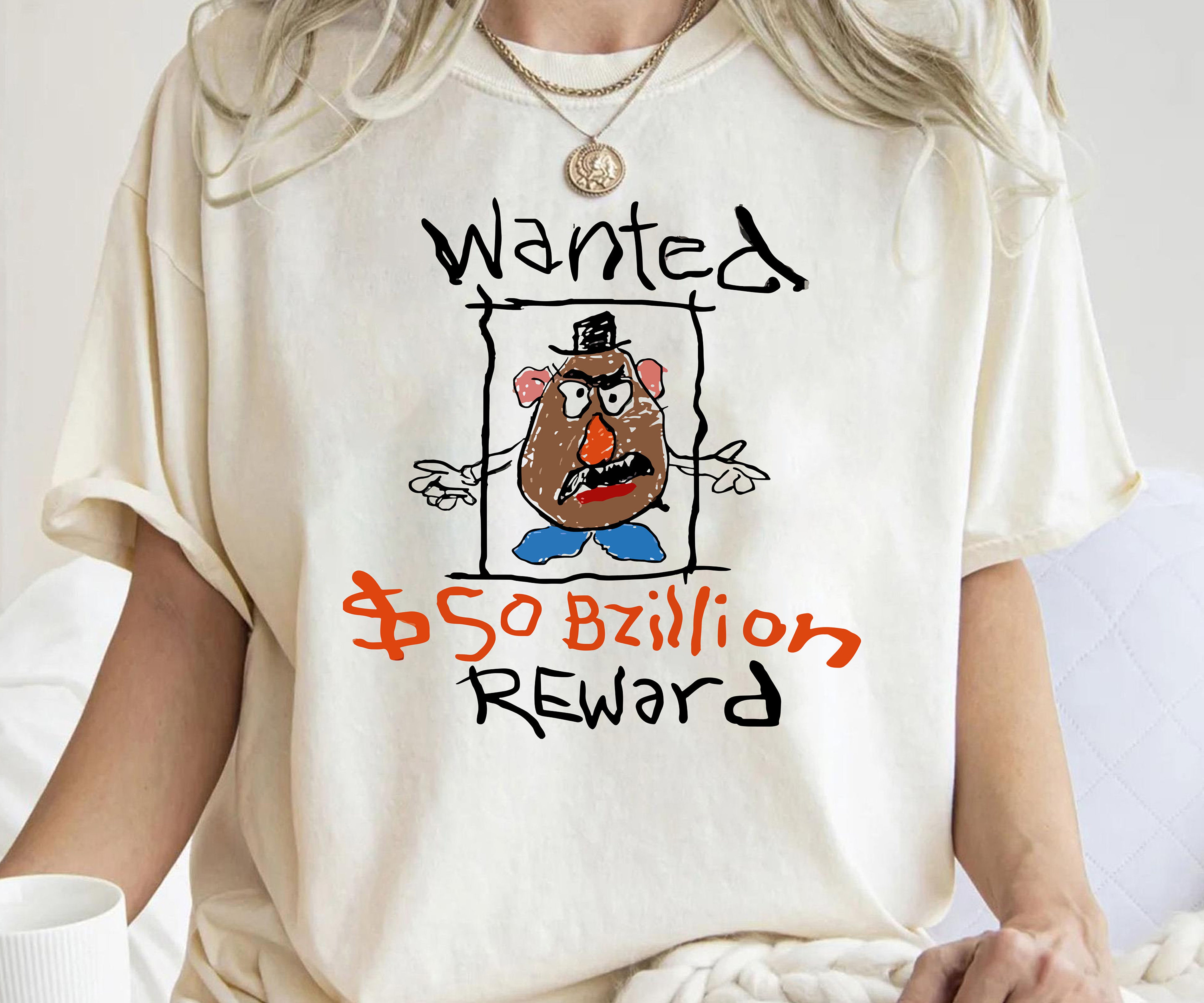 Disney Pixar Toy Story Mr. Potato Head WANTED Sketch Shirt, Retro Toy ...