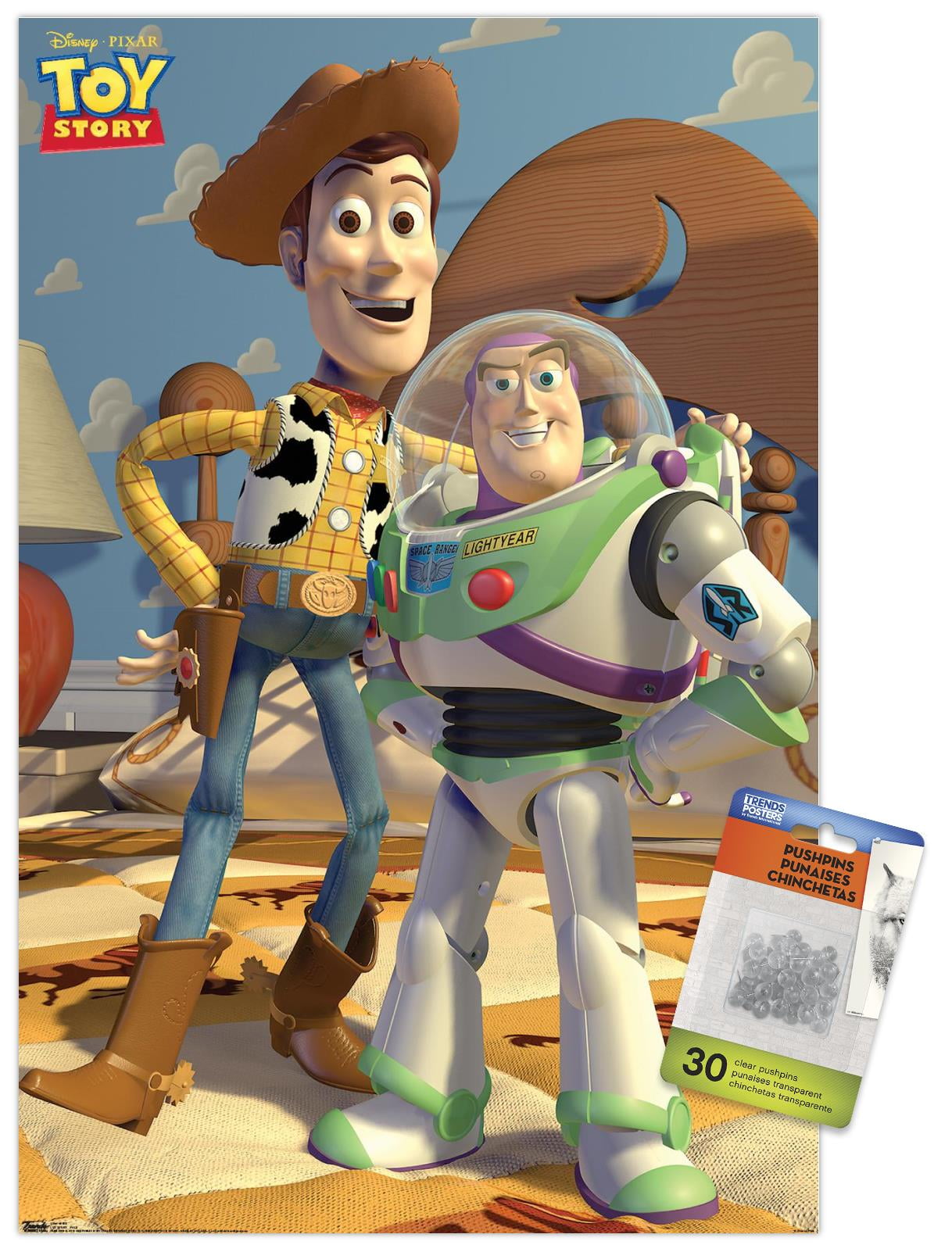 Disney Pixar Toy Story - Pals Wall Poster with Push Pins, 14.725" x 22. ...
