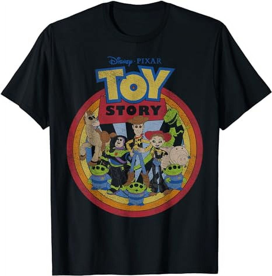 Disney Pixar Toy Story Vintage Circle Portrait Logo T-Shirt - Walmart.com