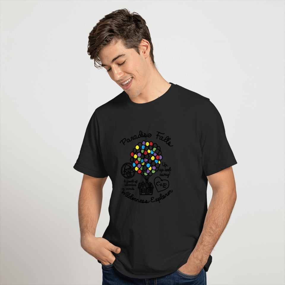 Disney Pixar Up Colorful Balloon Silhouette Falls Teet Shirt, Size S ...
