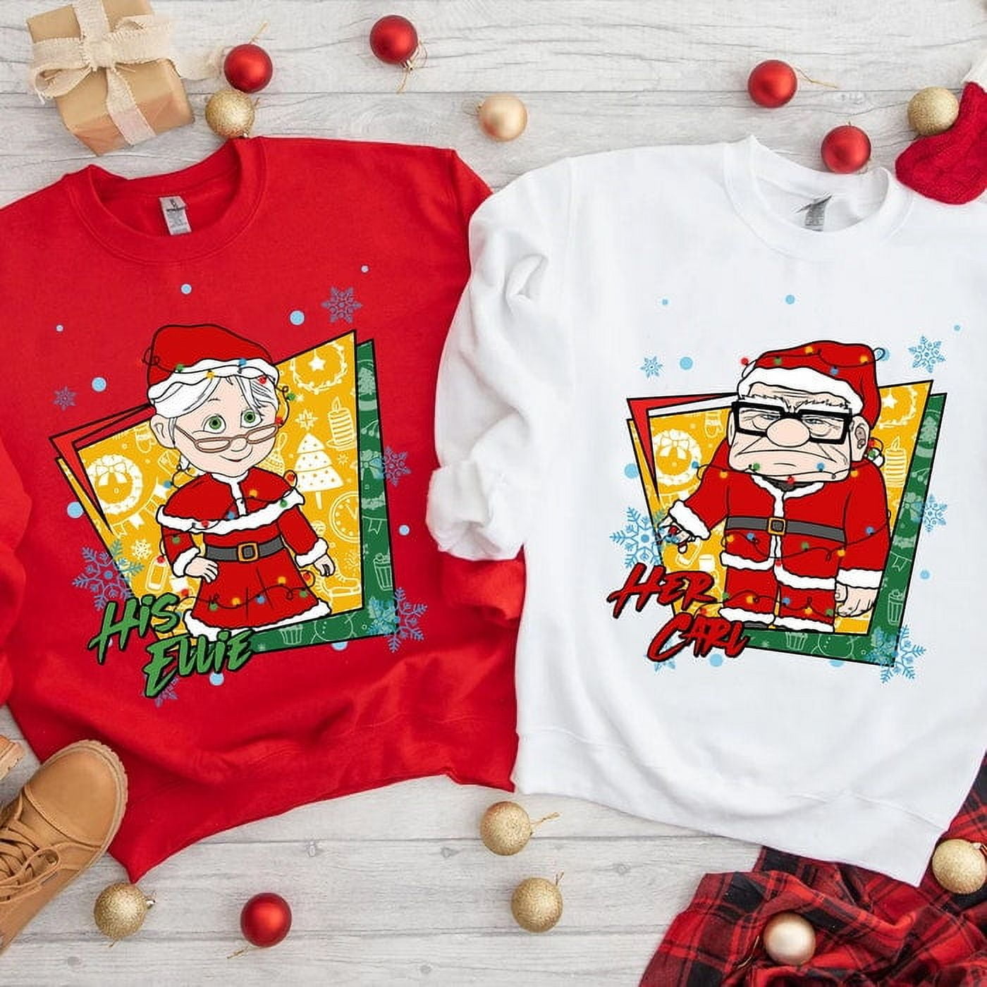 Disney Pixar Up Her Carl His Ellie Christmas Couple Matching Christmas ...