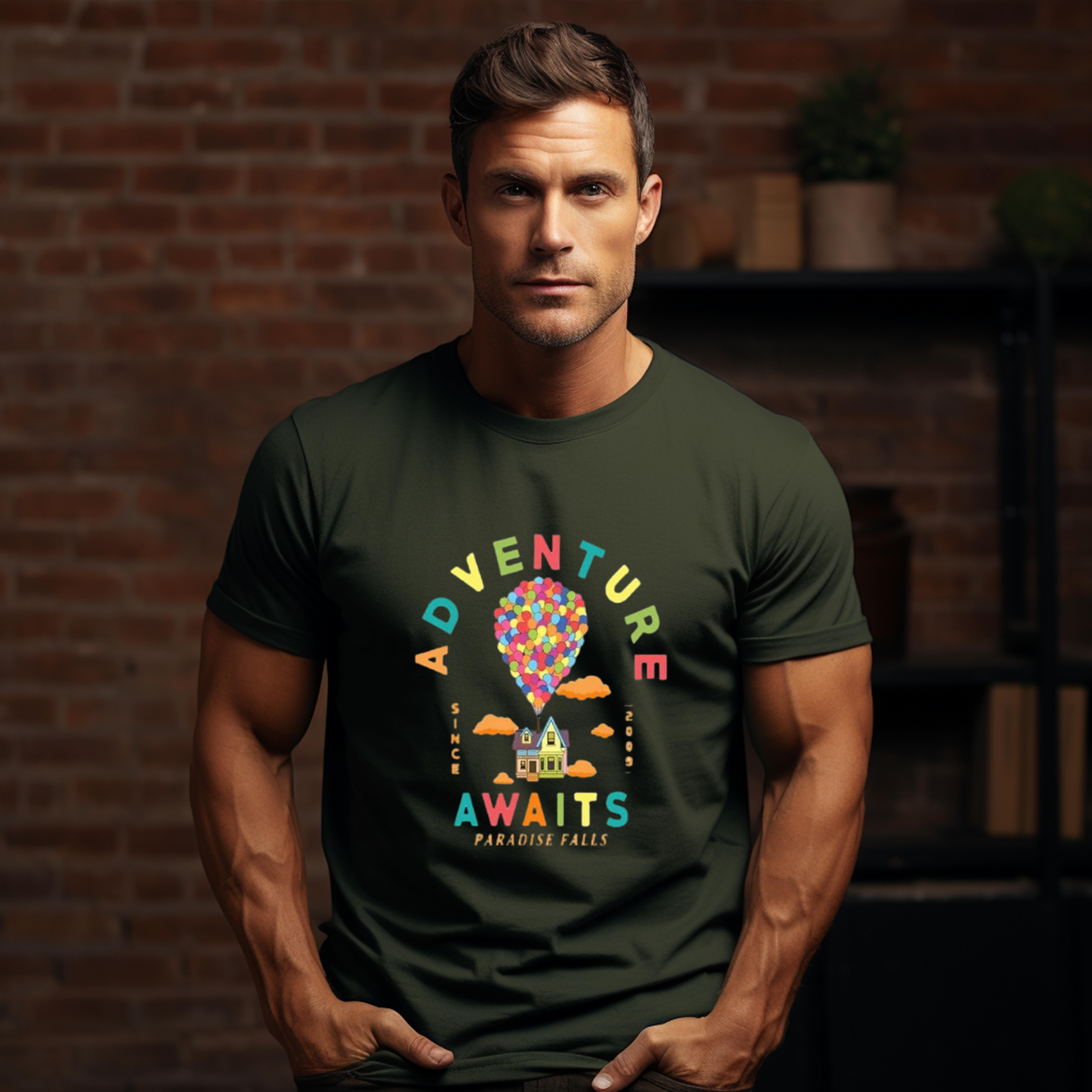 Disney Pixar Up Shirt, A World Of Adventure Awaits Rainbow Balloons Tee ... Disney Pixar Up Shirt, A World Of Adventure Awaits Rainbow Balloons Tee ...