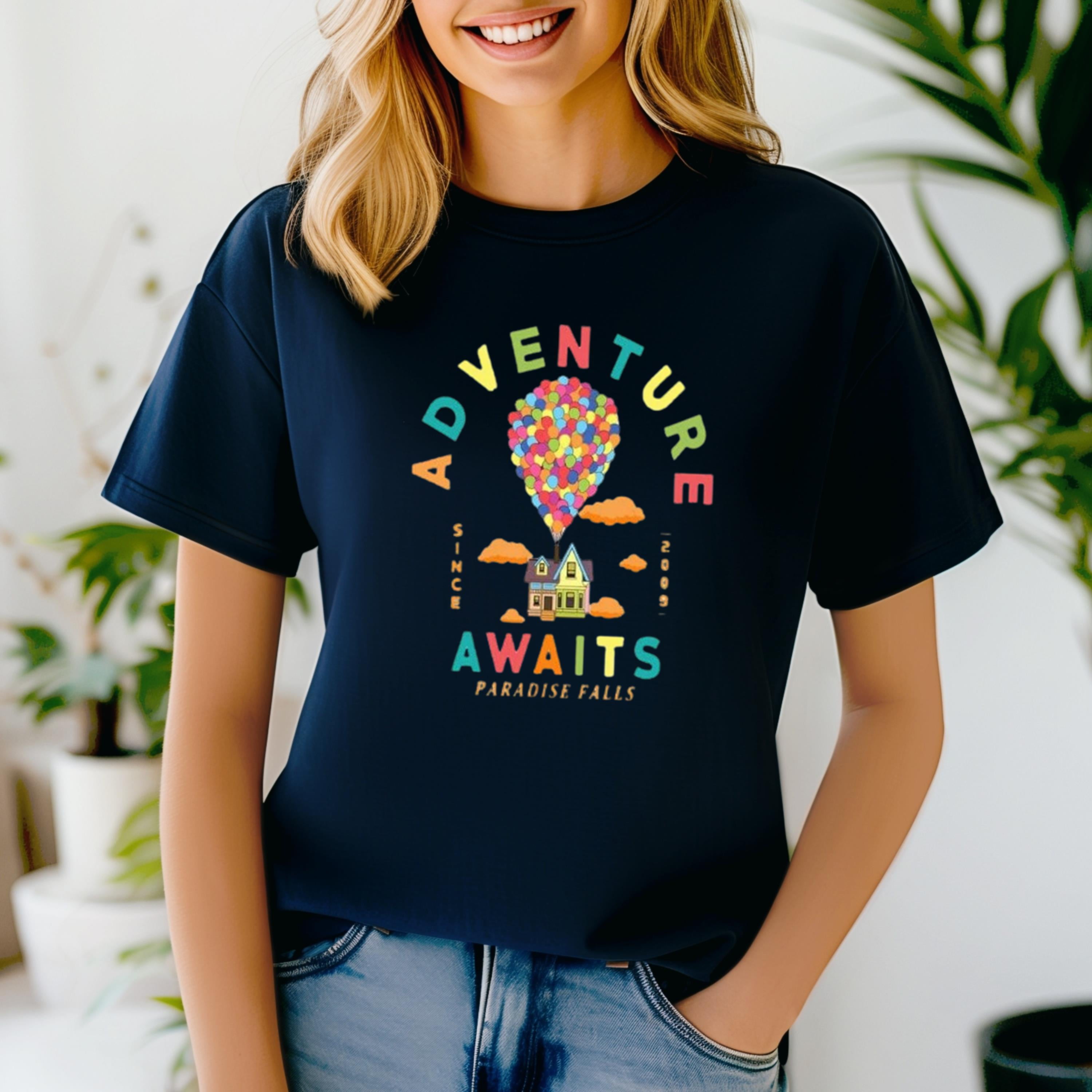 Disney Pixar Up Shirt, A World Of Adventure Awaits Rainbow Balloons Tee ... Disney Pixar Up Shirt, A World Of Adventure Awaits Rainbow Balloons Tee ...