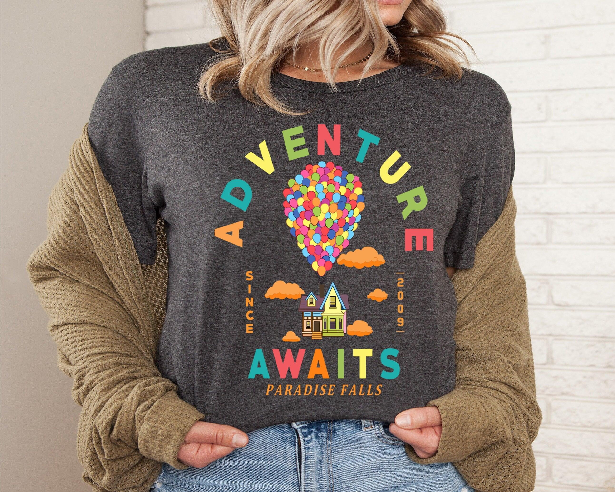 Disney Pixar Up Shirt, A World Of Adventure Awaits Rainbow Balloons Tee ... Disney Pixar Up Shirt, A World Of Adventure Awaits Rainbow Balloons Tee ...