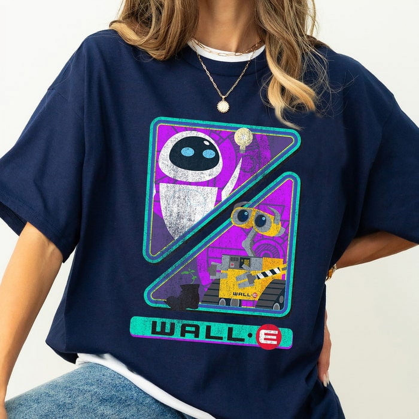 Disney Pixar Wall-E Triangles And Eve Graphic T-Shirt, Wall-E Portrait ...