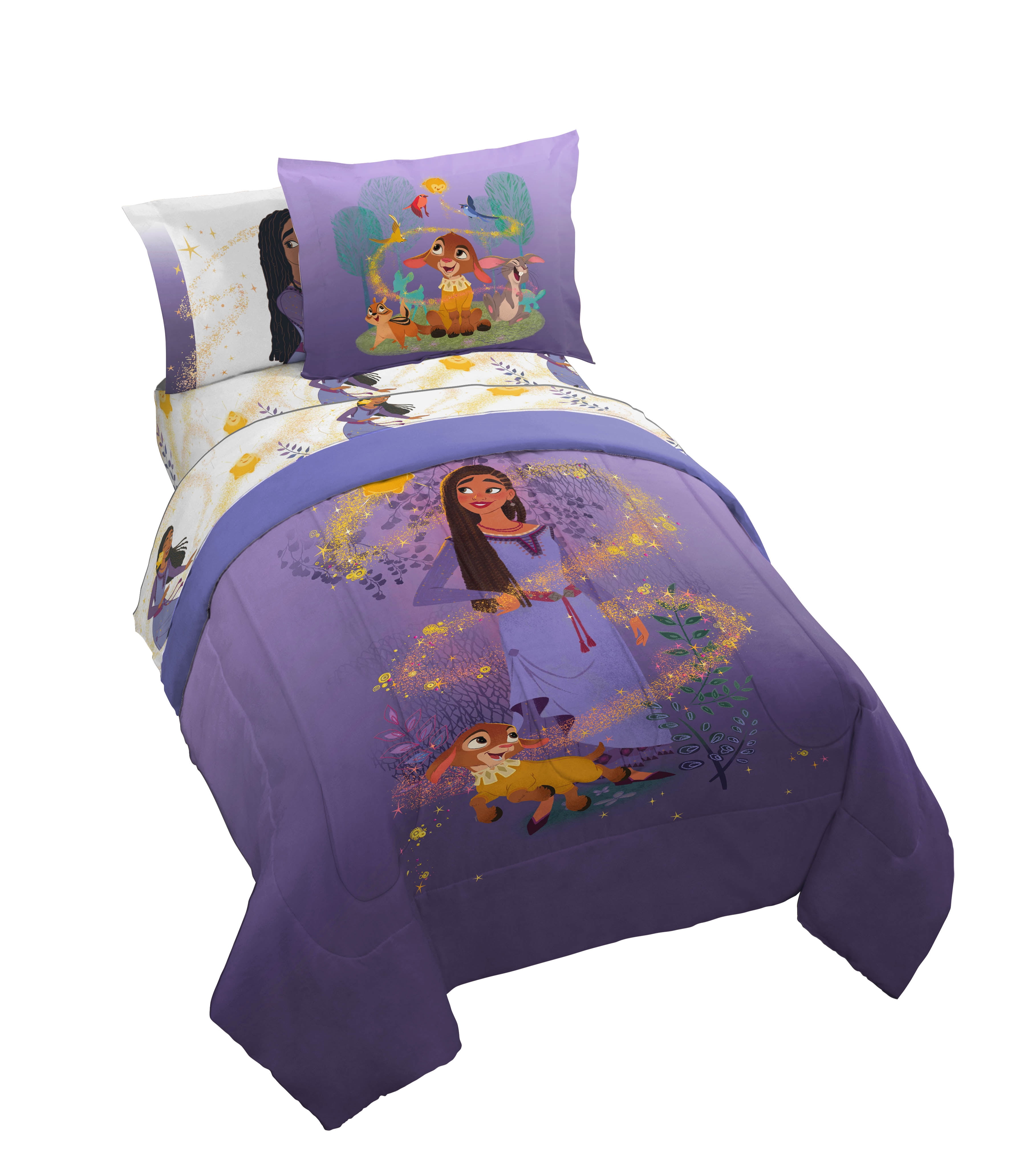 Disney Pixar Wish Shine On Star 5 Piece Twin Size Kids Bed Set with ...