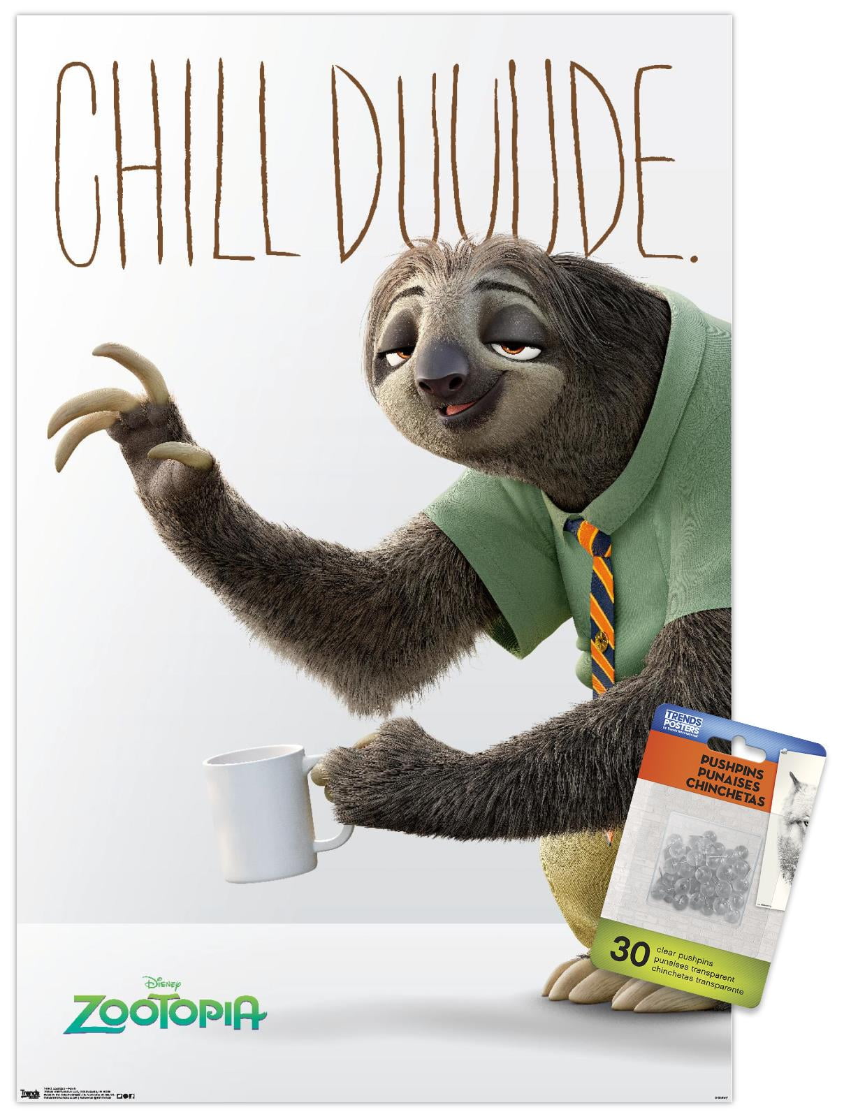 Disney Pixar Zootopia - Flash Wall Poster with Push Pins, 14.725" x 22. ...