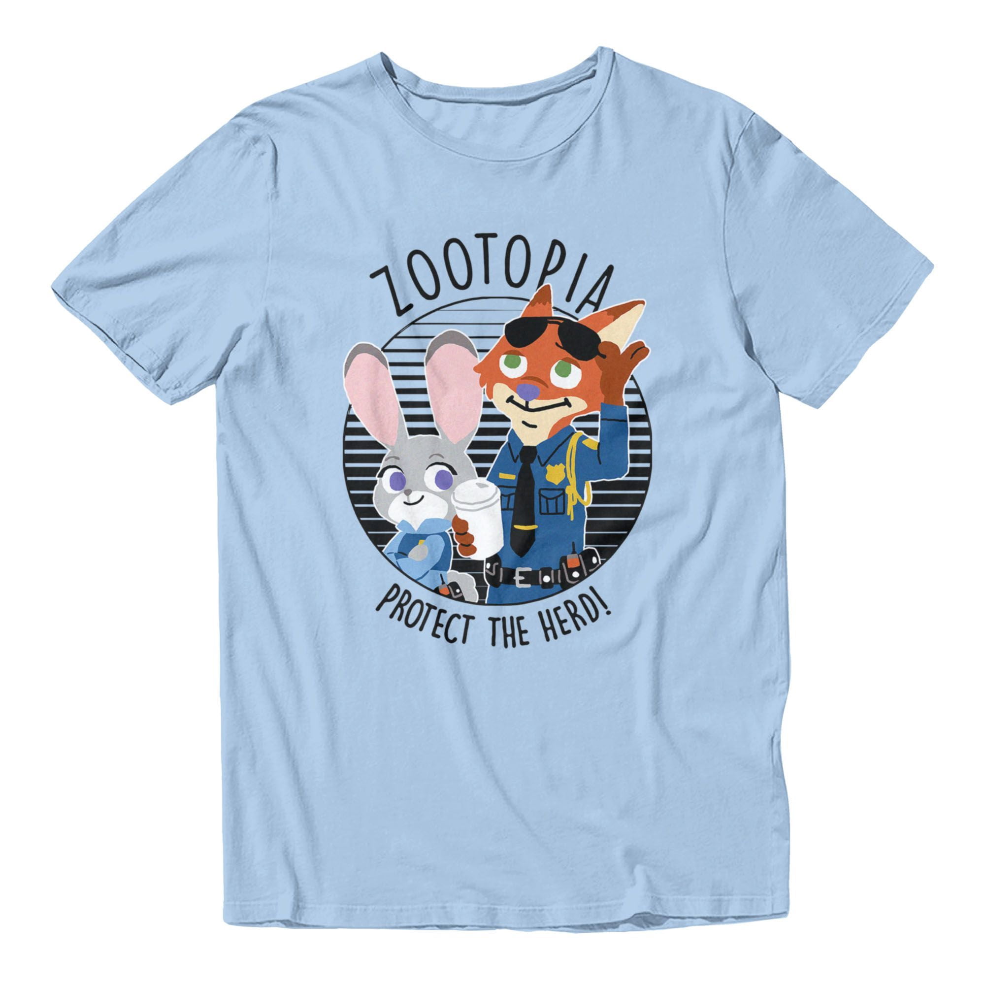 Disney Pixar Zootopia Judy Hopps Nick Wilde Protect Crew Men's T Shirt ...