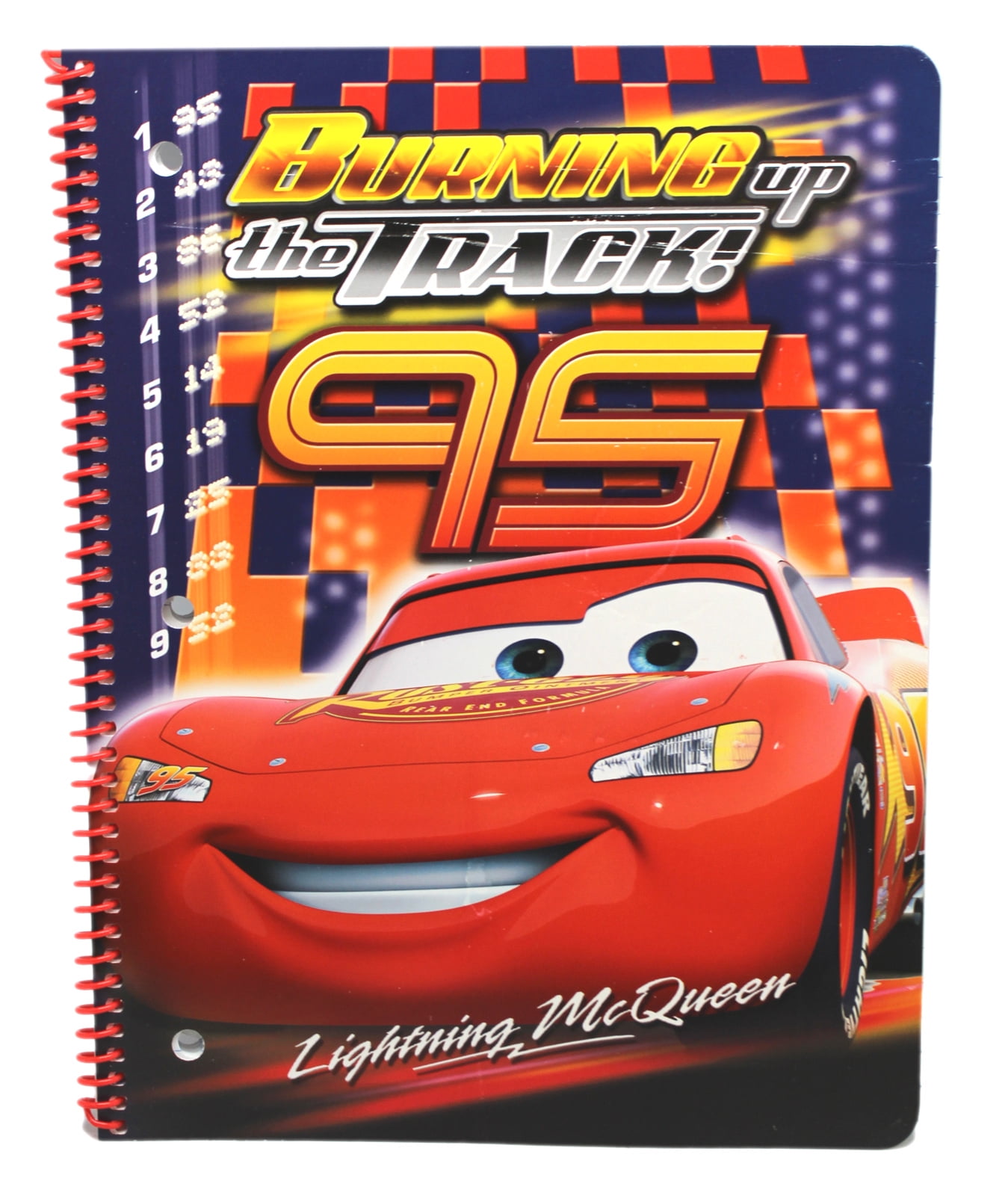 Disney Pixar's Cars Burning up the Track Dark Blue Spiral Notebook ...