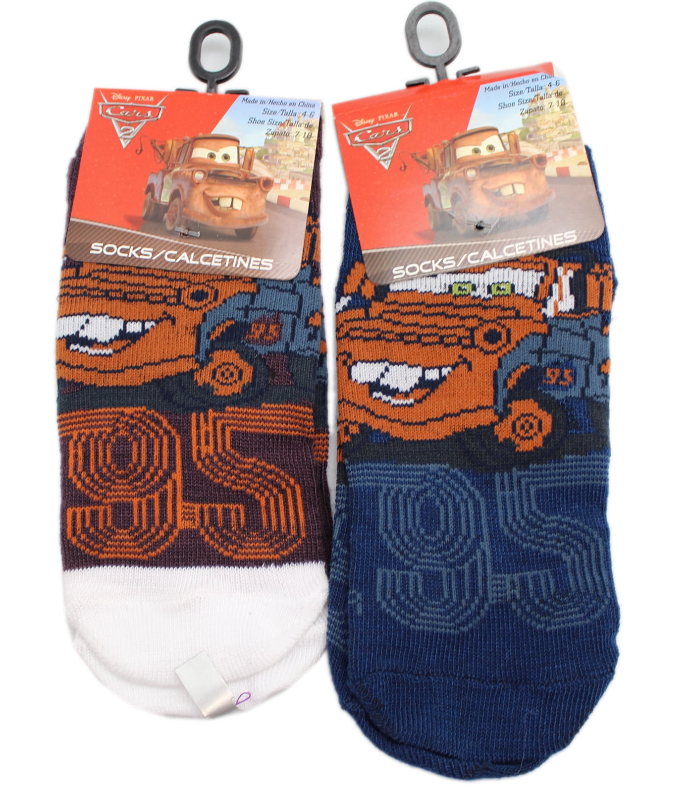Disney Pixar's Licensed Cars Mater Kid's Socks, Dark Purple & Navy (2 ...
