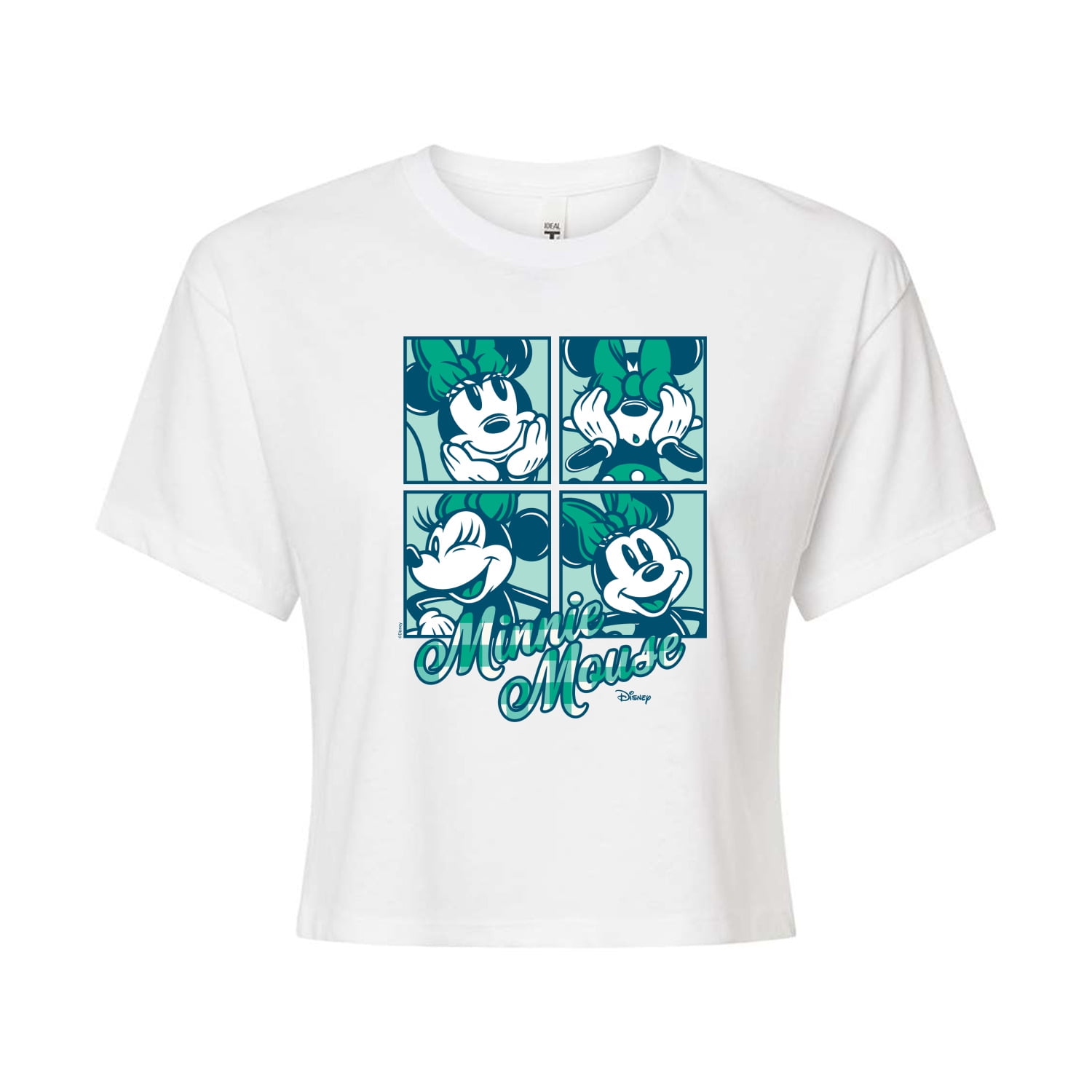 Disney - Plaid Minnie Mouse - Juniors Cropped Cotton Blend T-Shirt ...