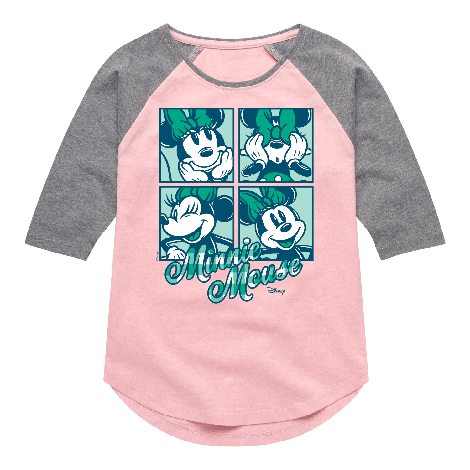 Disney - Plaid Minnie Mouse - Toddler & Youth Girls Raglan Graphic T ...