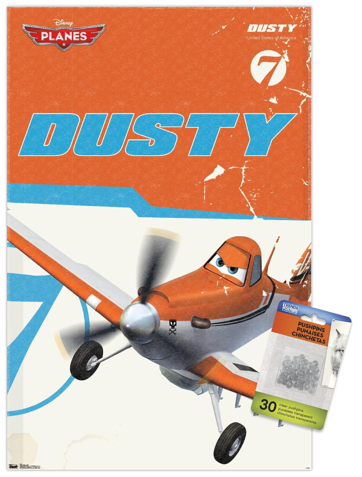 Disney Planes - Dusty Wall Poster with Push Pins, 14.725" x 22.375 ...