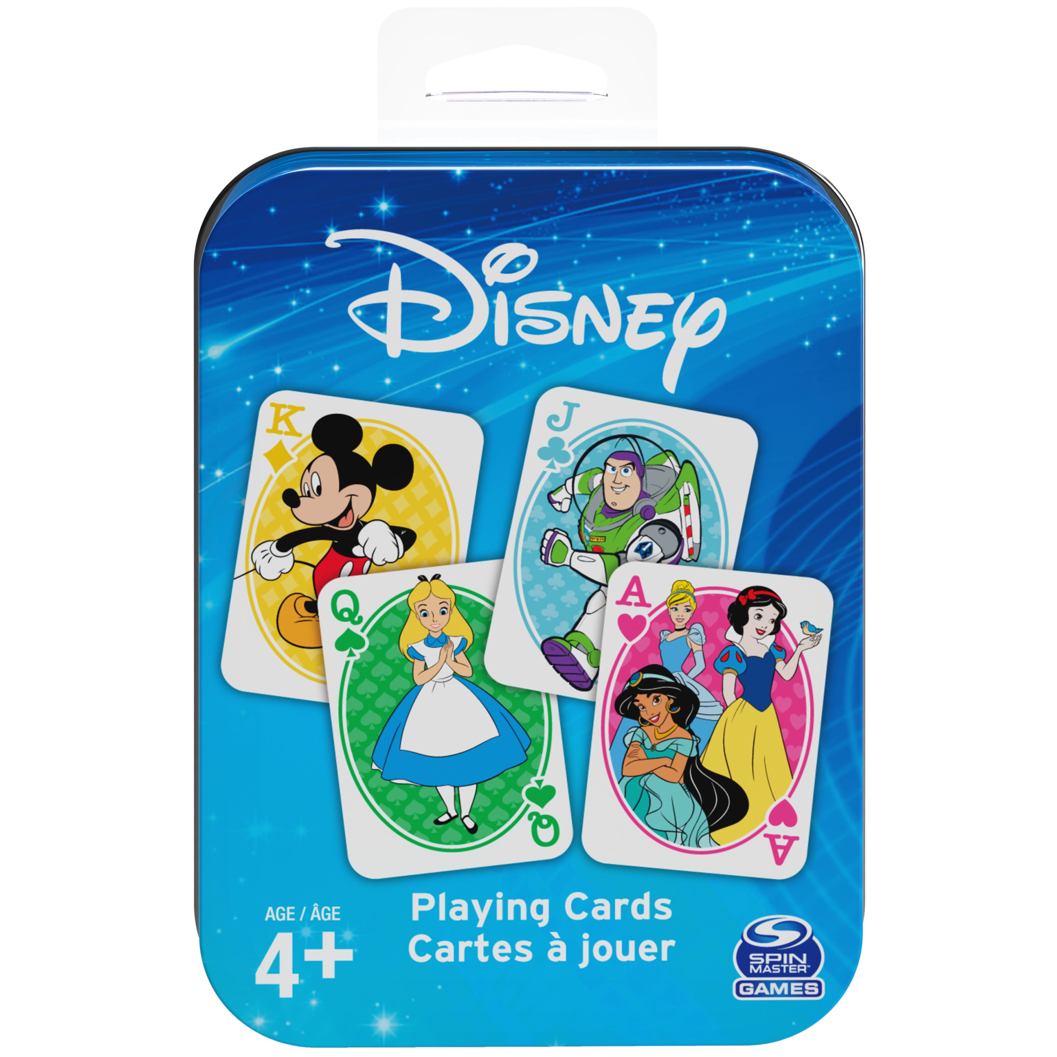 Disney Playing Cards in Storage Tin, for Families and Kids Ages 4 and ...