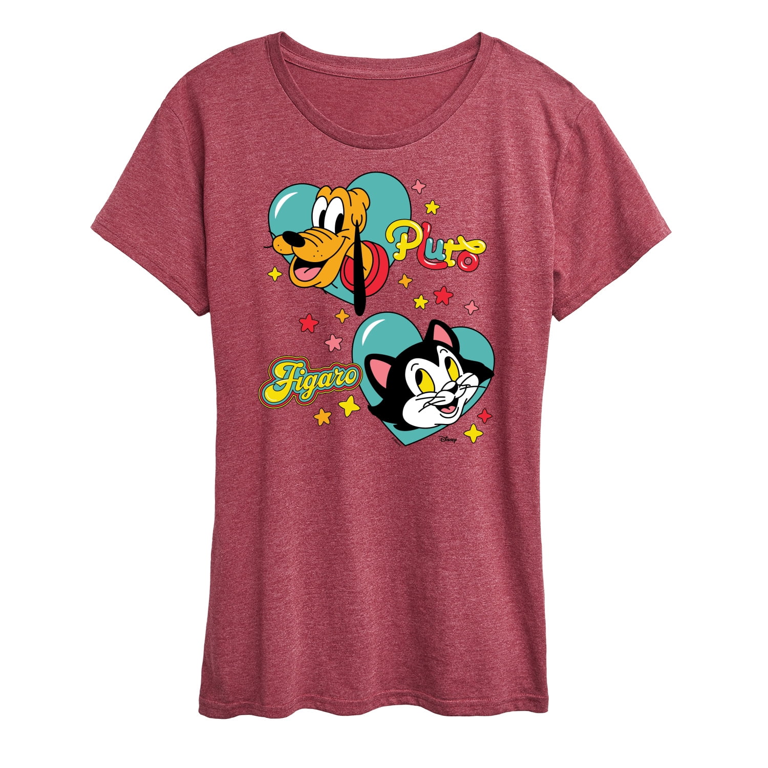 Disney - Pluto And Figaro - Women's Short Sleeve Graphic T-Shirt ...