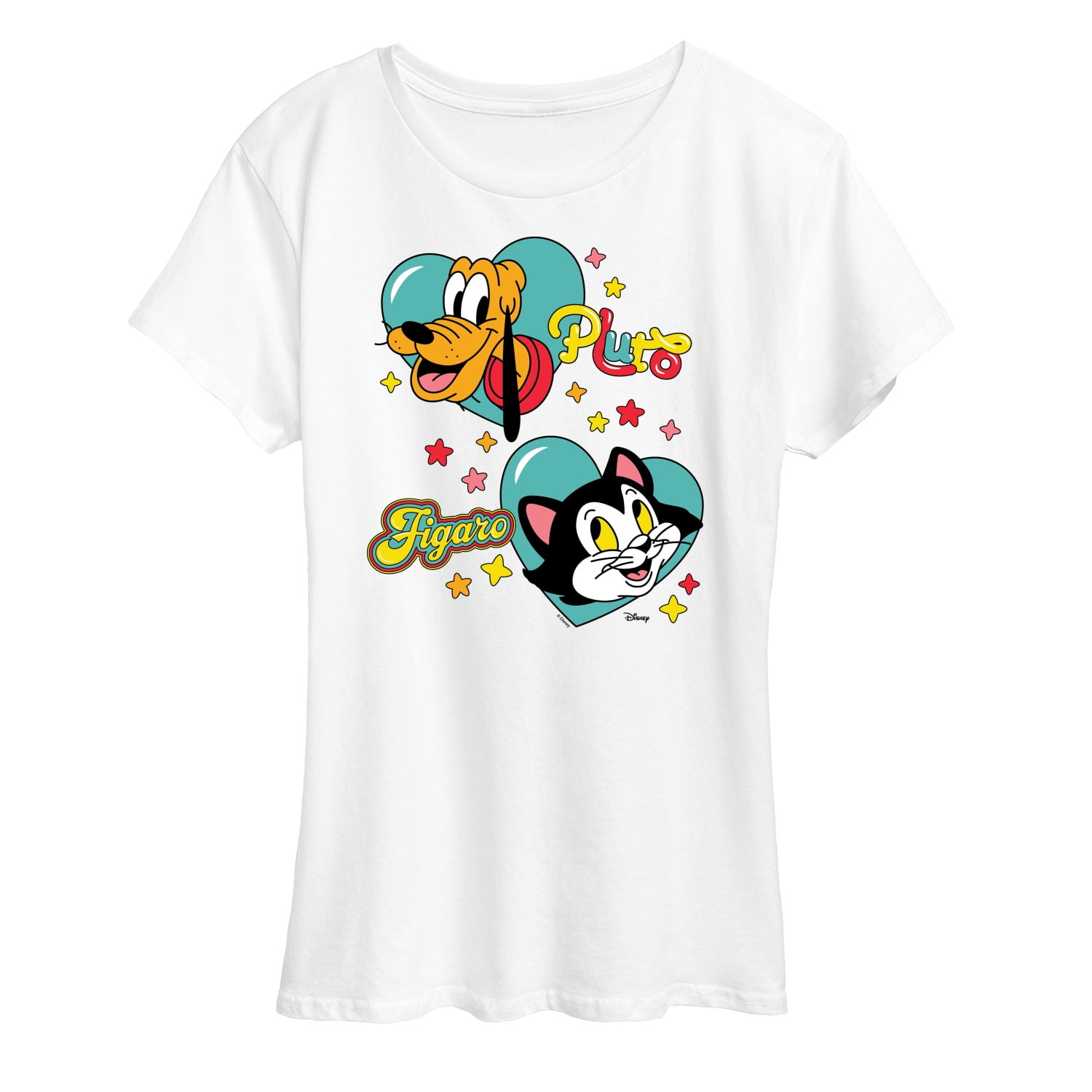 Disney - Pluto And Figaro - Women's Short Sleeve Graphic T-Shirt ...