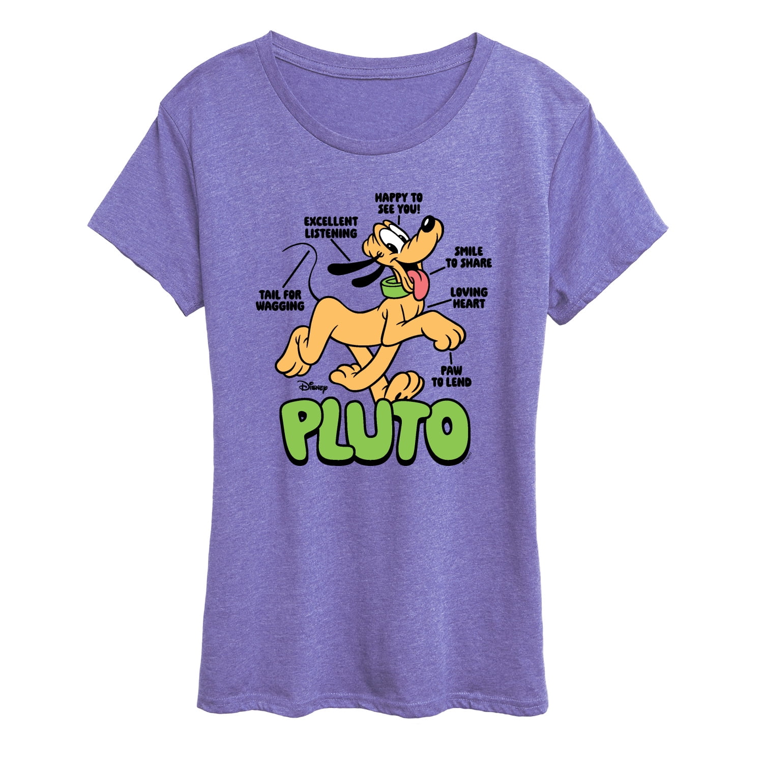 Disney - Pluto Diagram - Women's Short Sleeve Graphic T-Shirt - Walmart.com